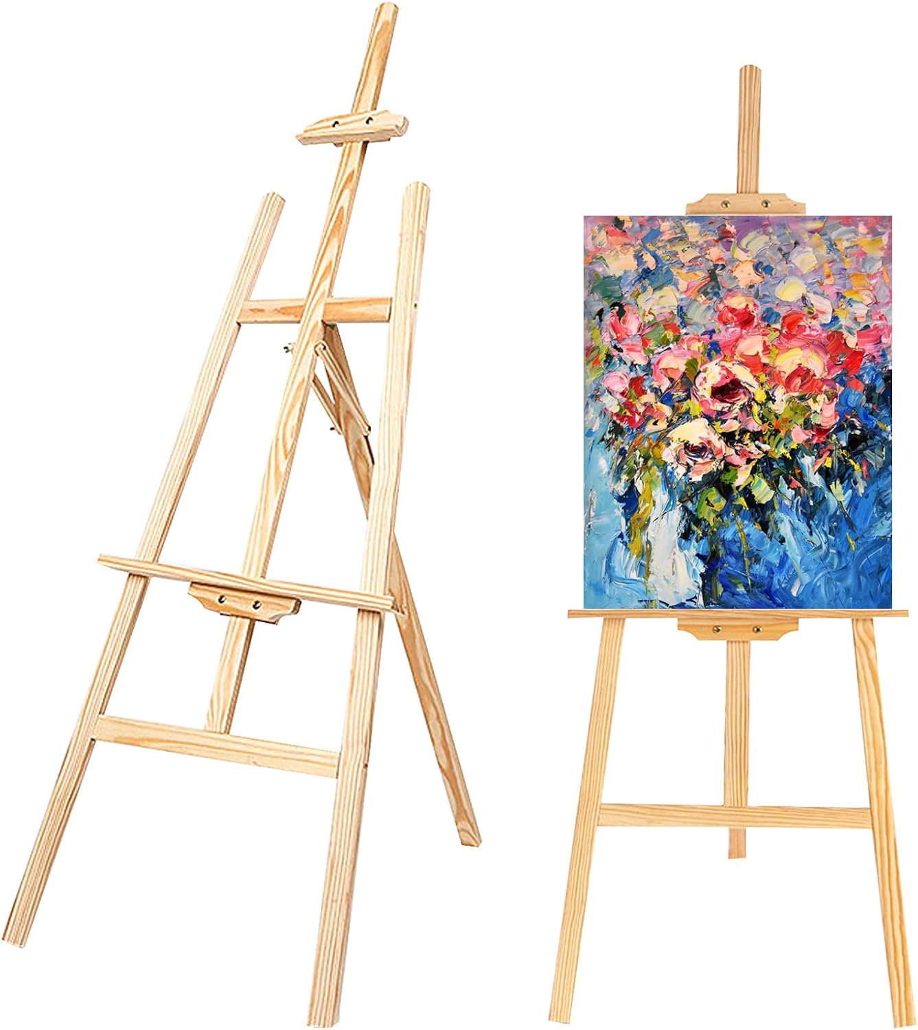 DAYONG Easel Stand Art Easel,Wood Painting Display Holder Stand,Sturdy ...