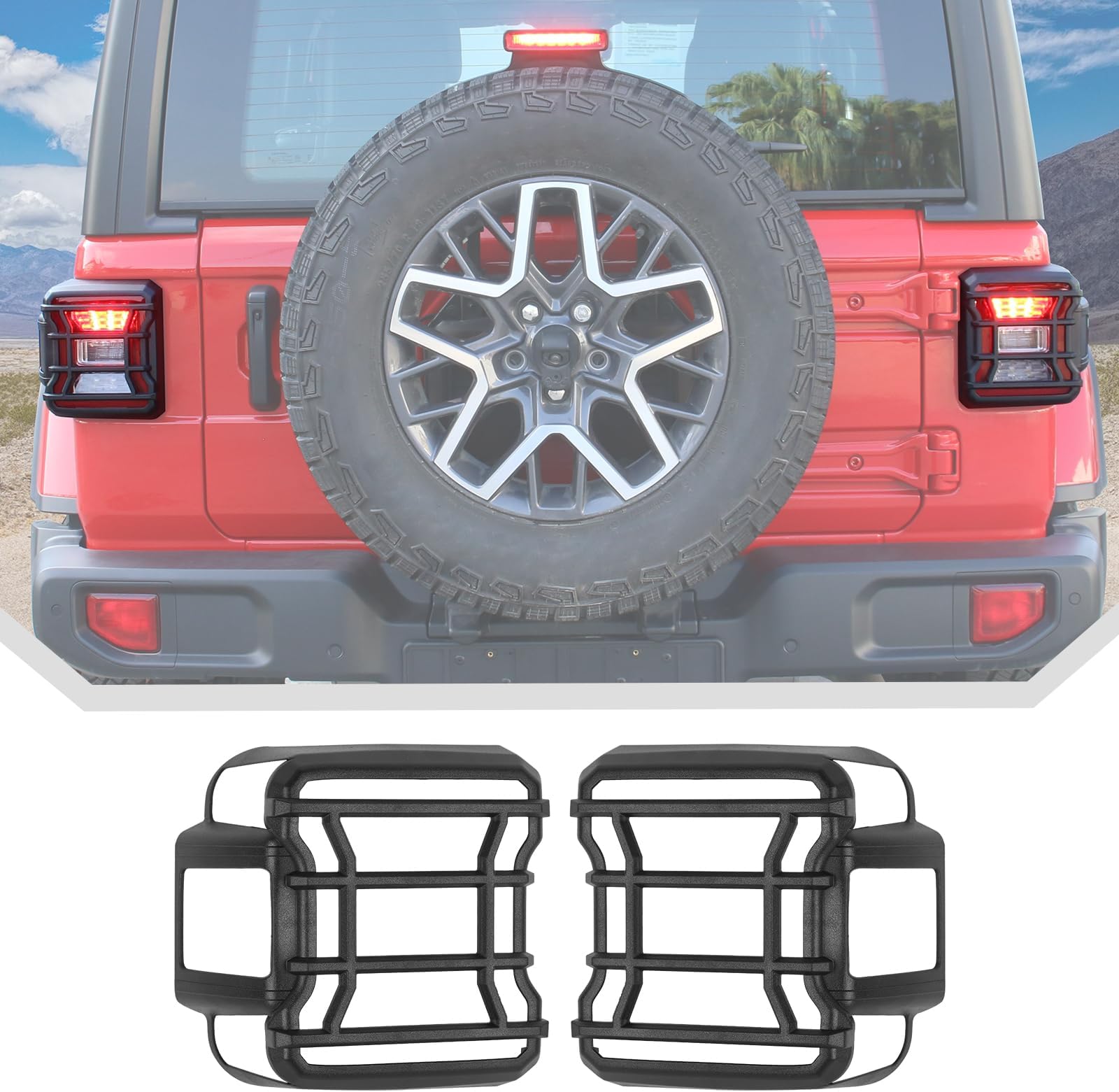 Amazon.com: Xprite Tail Light Guards w/Slide-Able Rods Design, Self ...