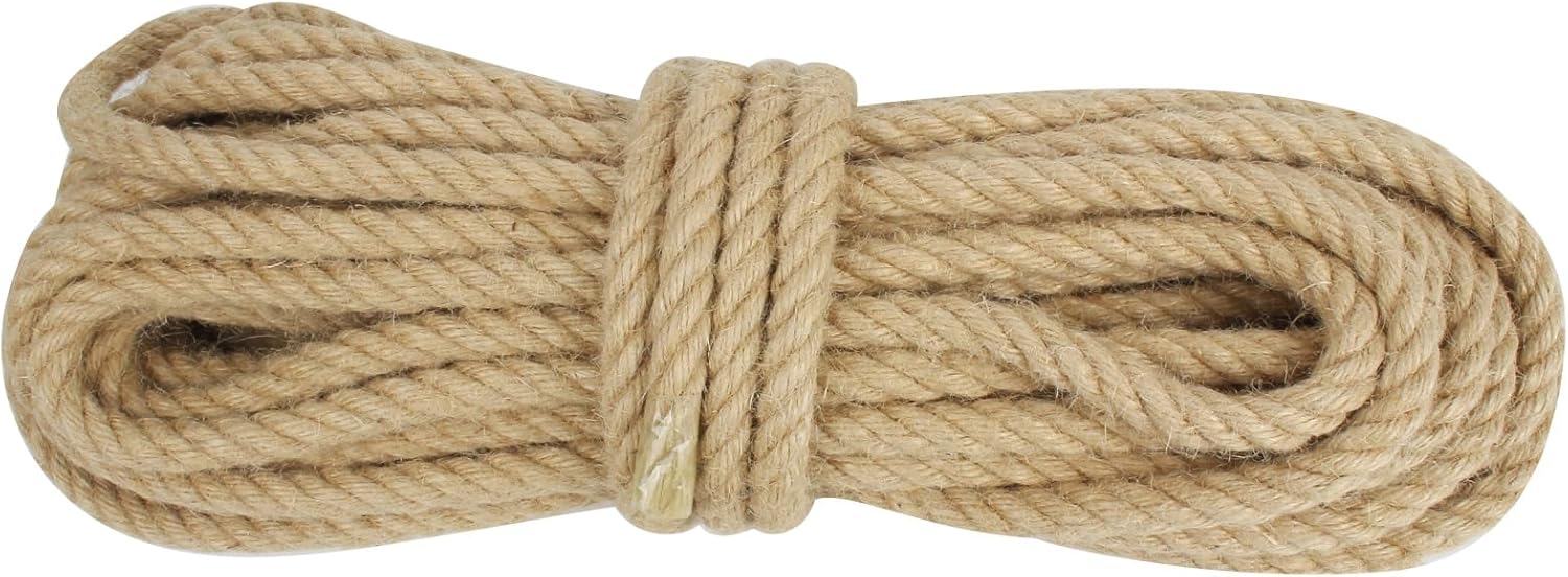 DEDU Hemp Rope, Twisted 4 Strand Manila Rope 1/2 Inch X 50 Ft, Natural ...