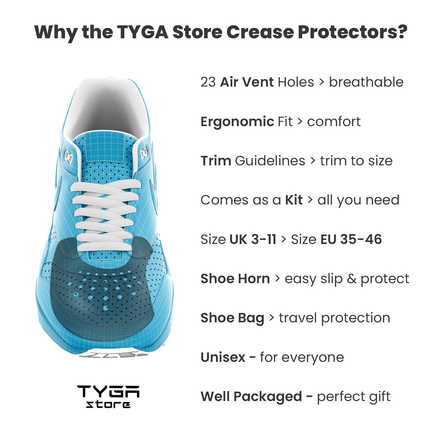 | Ultimate Shoe Shield Kit - Shoe Crease Protectors - Trainer/Sneaker ...