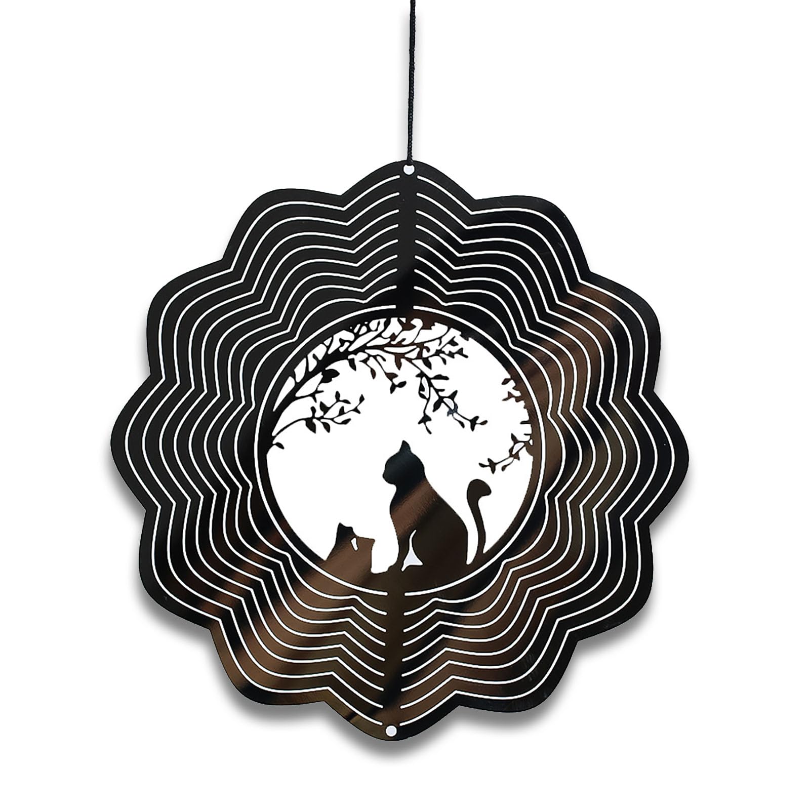 Amazon.com: Stainless Steel Wind Spinner, 3D Rotating Hanging Wind ...