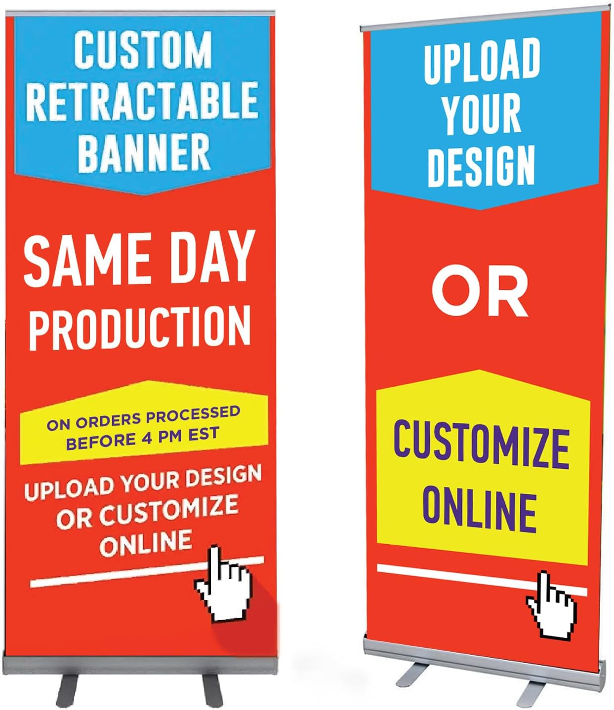 Amazon.com : 4SignsPlus Premium Custom Retractable Banner 33""x81 ...