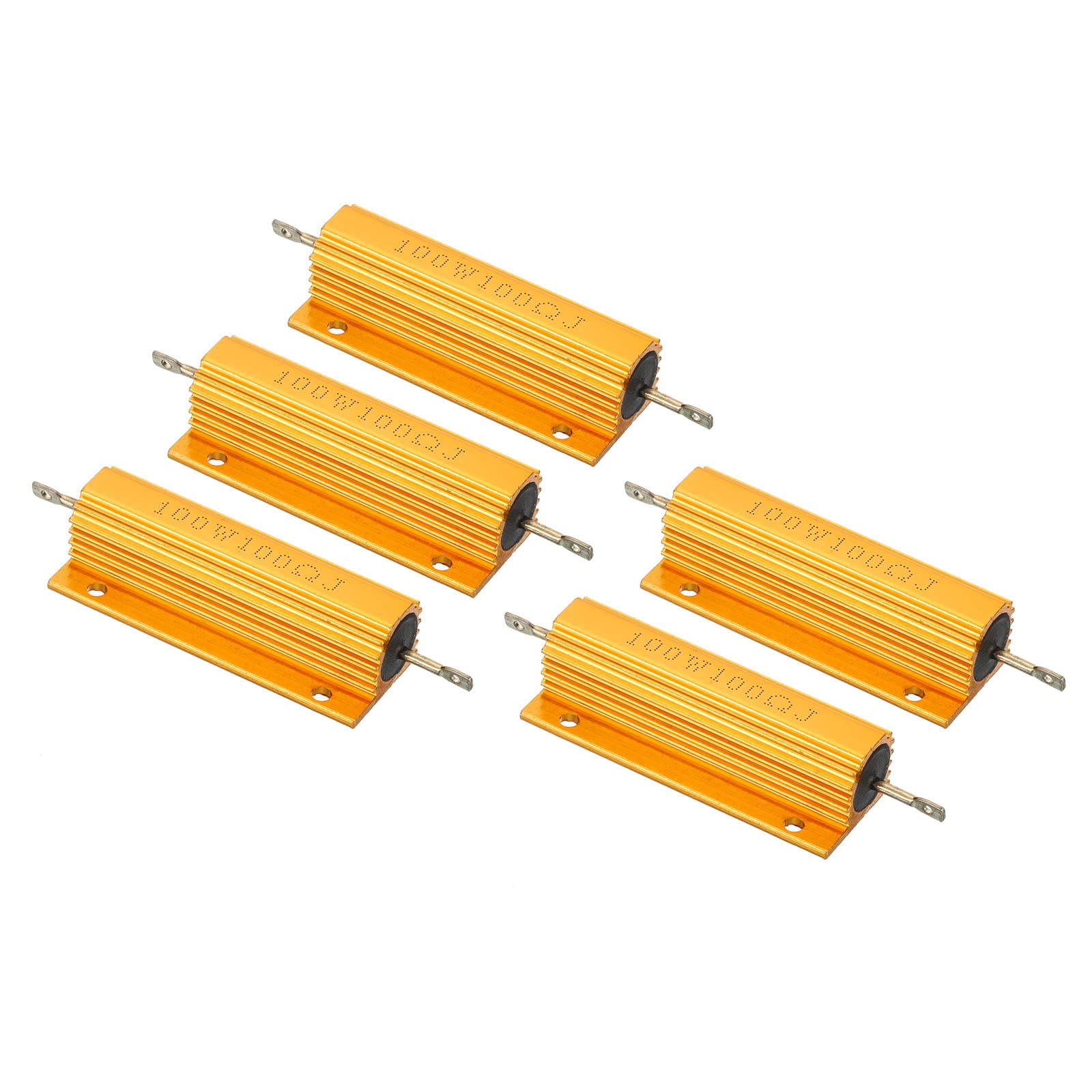 Snapklik.com : 100W 100 Ohm Aluminum Shell Resistor, 5 Pack Aluminum ...