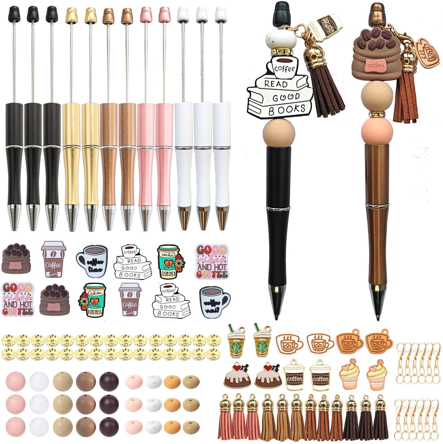Amazon.com: JNwhy Beadable Pens DIY Making Kit - Coffee Theme Ballpoint ...