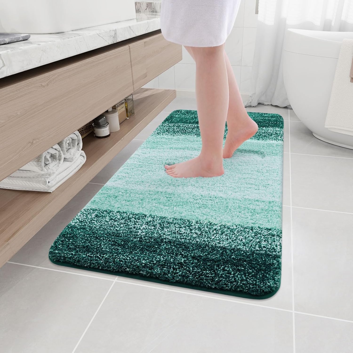Amazon.com: Arotive Microfiber Bathroom Rugs, Shaggy Soft and Absorbent ...