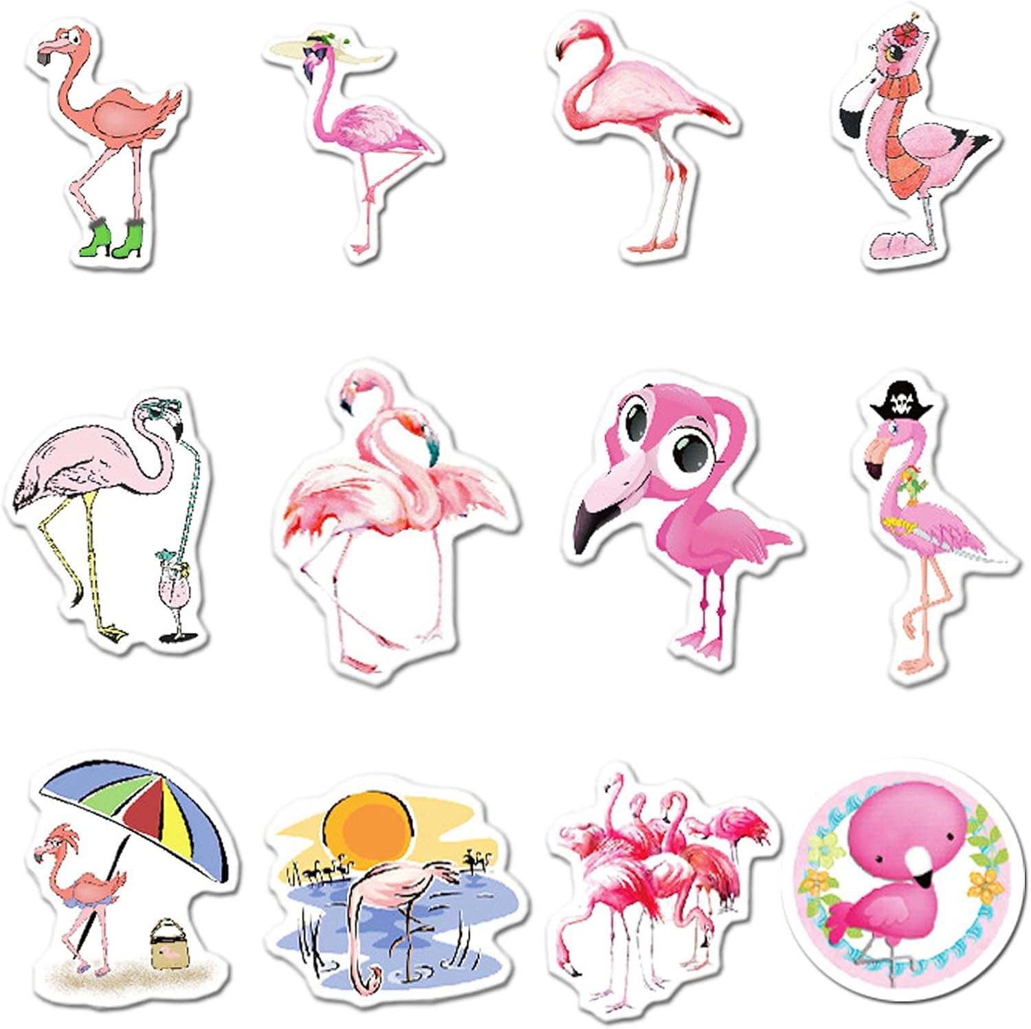 Amazon.com: RORANIC Cute Flamingo Stickers for Girls Kids,32Pcs ...