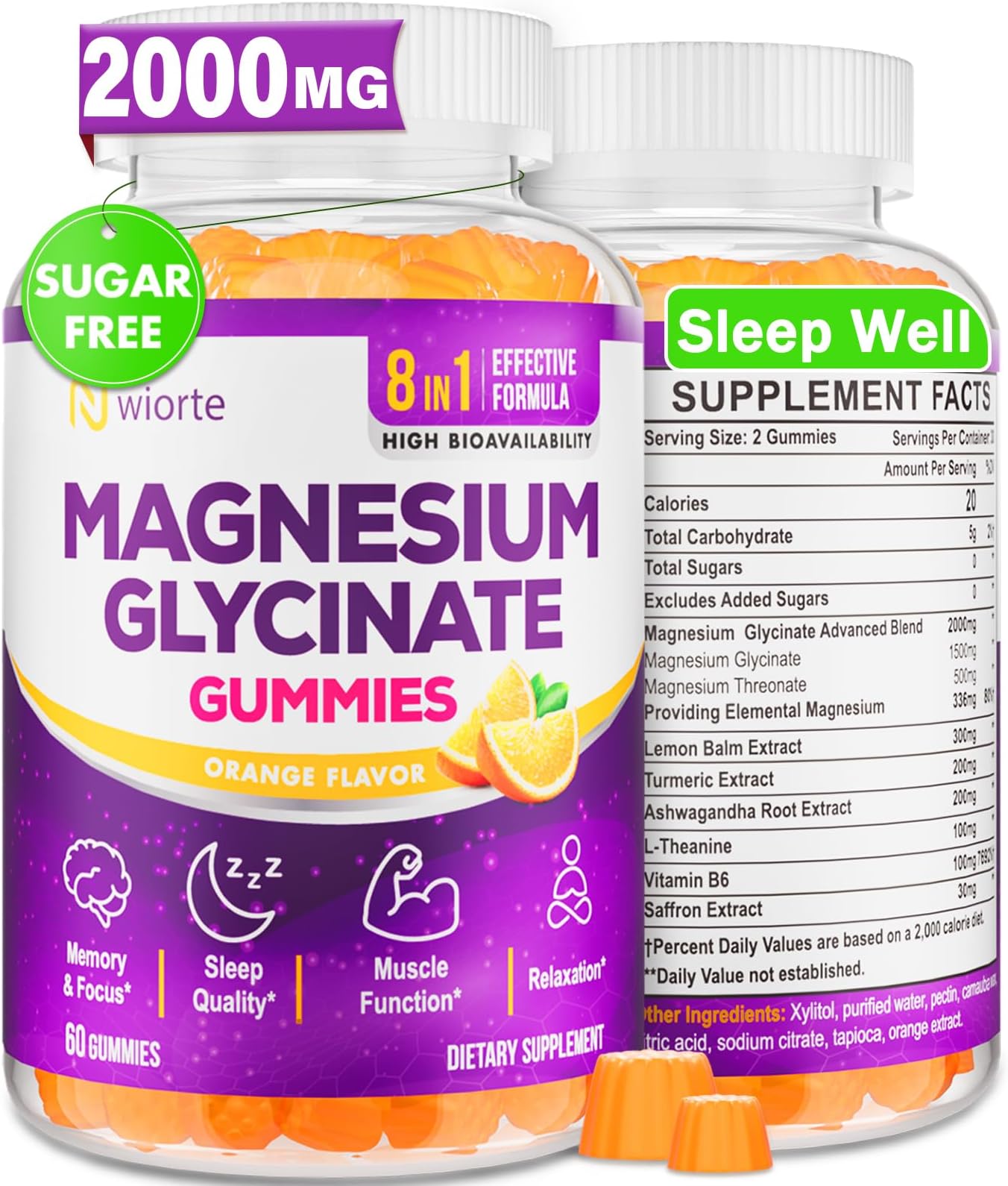 Amazon.com: Magnesium Glycinate Gummies 120 Ct - 600mg Magnesium ...
