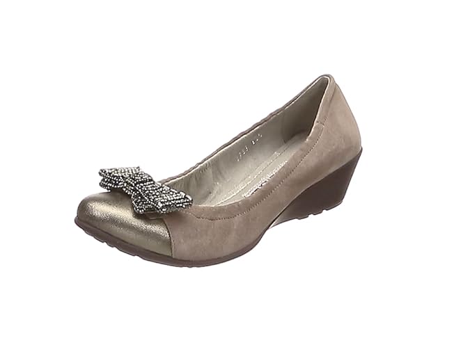 Amazon | [コンポジションナイン] パンプス ラインストーンリボンコンフォートウェッジパンプス レディース 2793 | composition9(コンポジションナイン) | パンプス