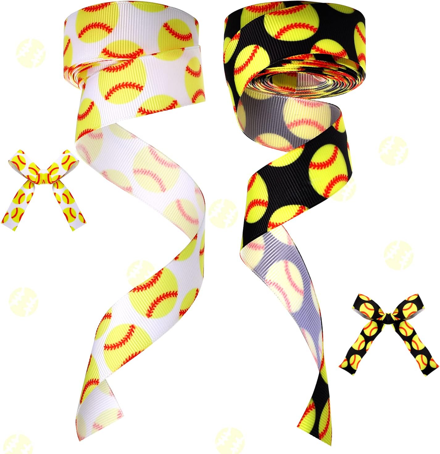 Amazon.com: Ribbon Art Craft Decoration 3 yds 7/8" Glitter Softball ...