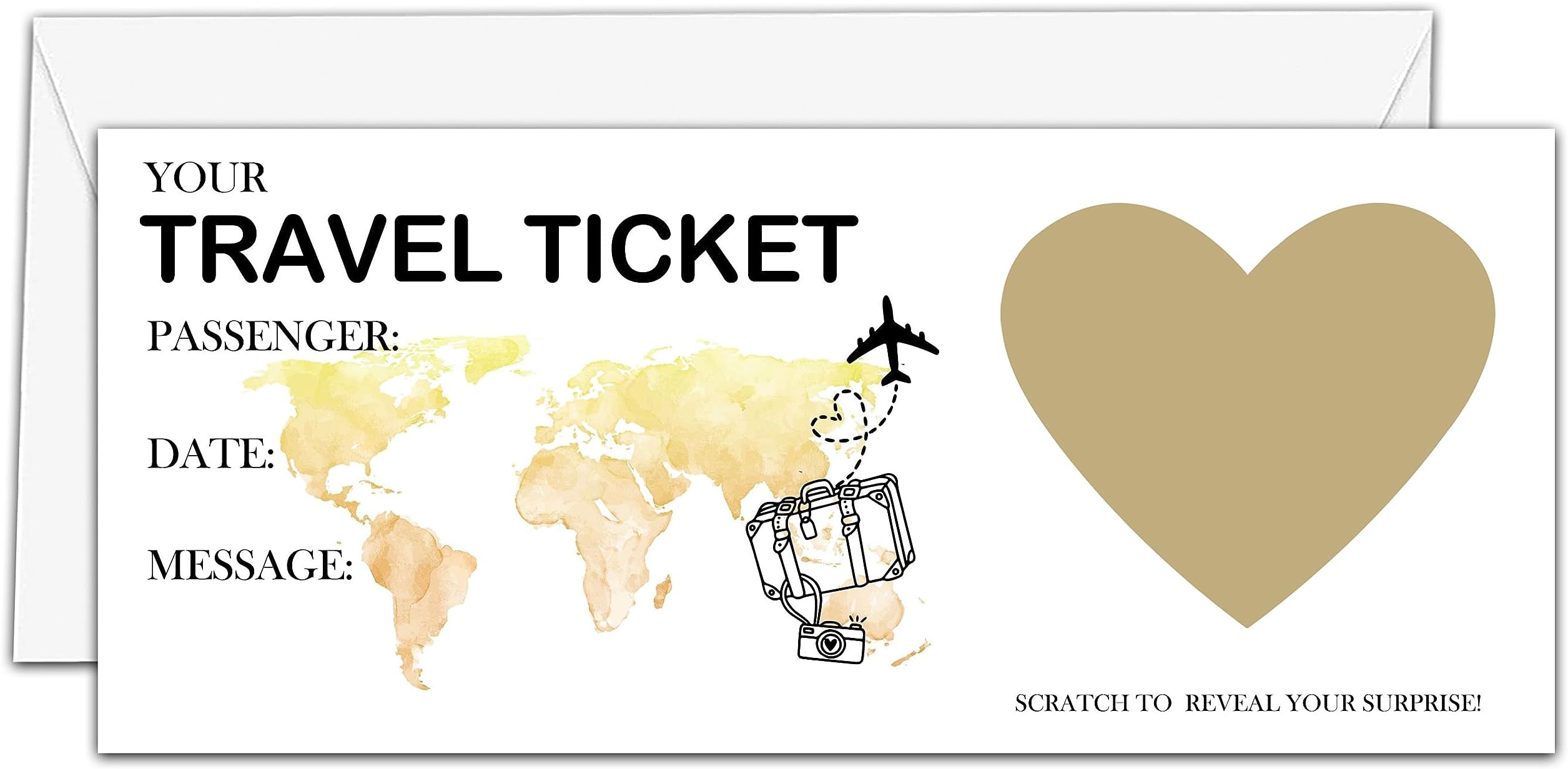 Amazon.com: AWSICE Scratch Surprise Travel Ticket, 2 Set Make Your Own ...