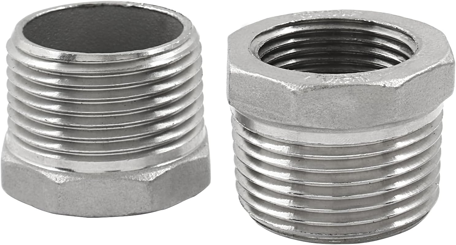 Amazon.com: Hordion 2 Pcs Stainless Steel Reducer Bushing, 1 Inch Male ...