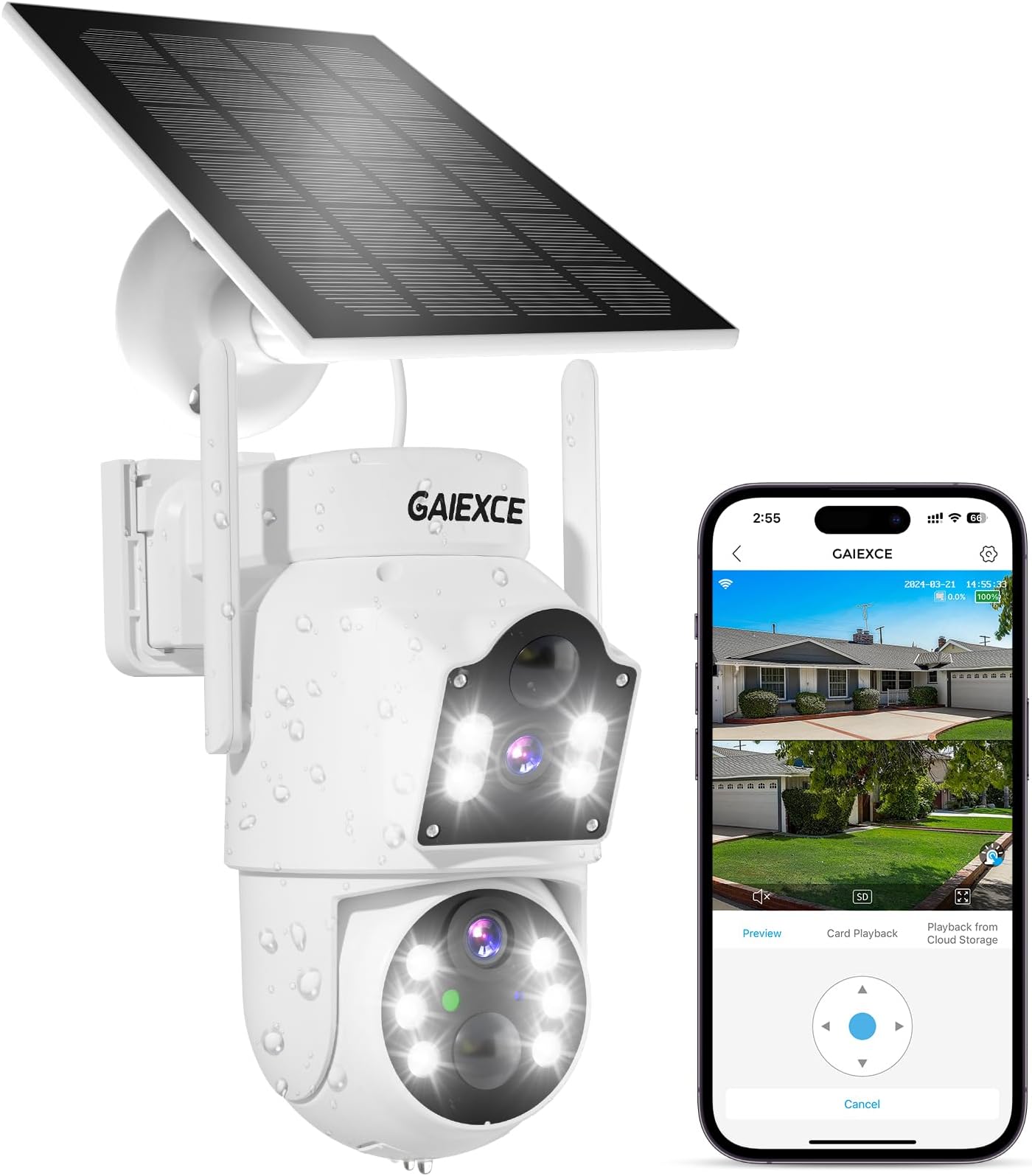 Amazon.com : Solar Security Cameras Wireless Outdoor,【Dual Lens】 100% ...