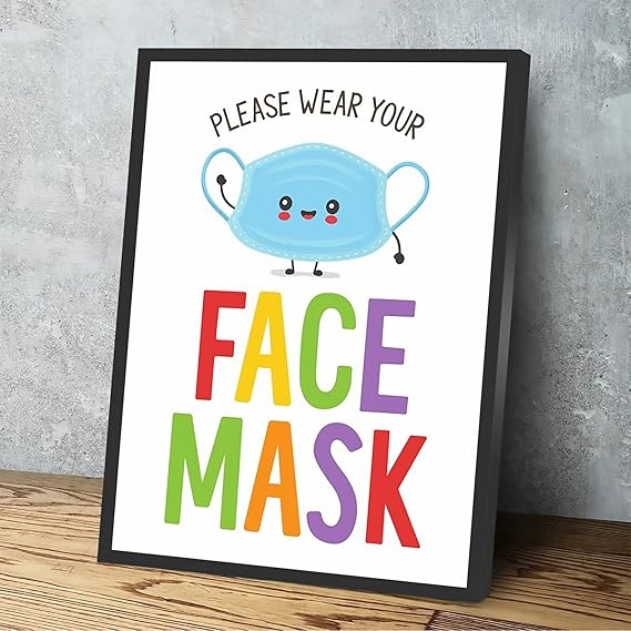 Amazon.com: Nursery Decor For Boys Prints,Please Wear A Mask Sign For ...