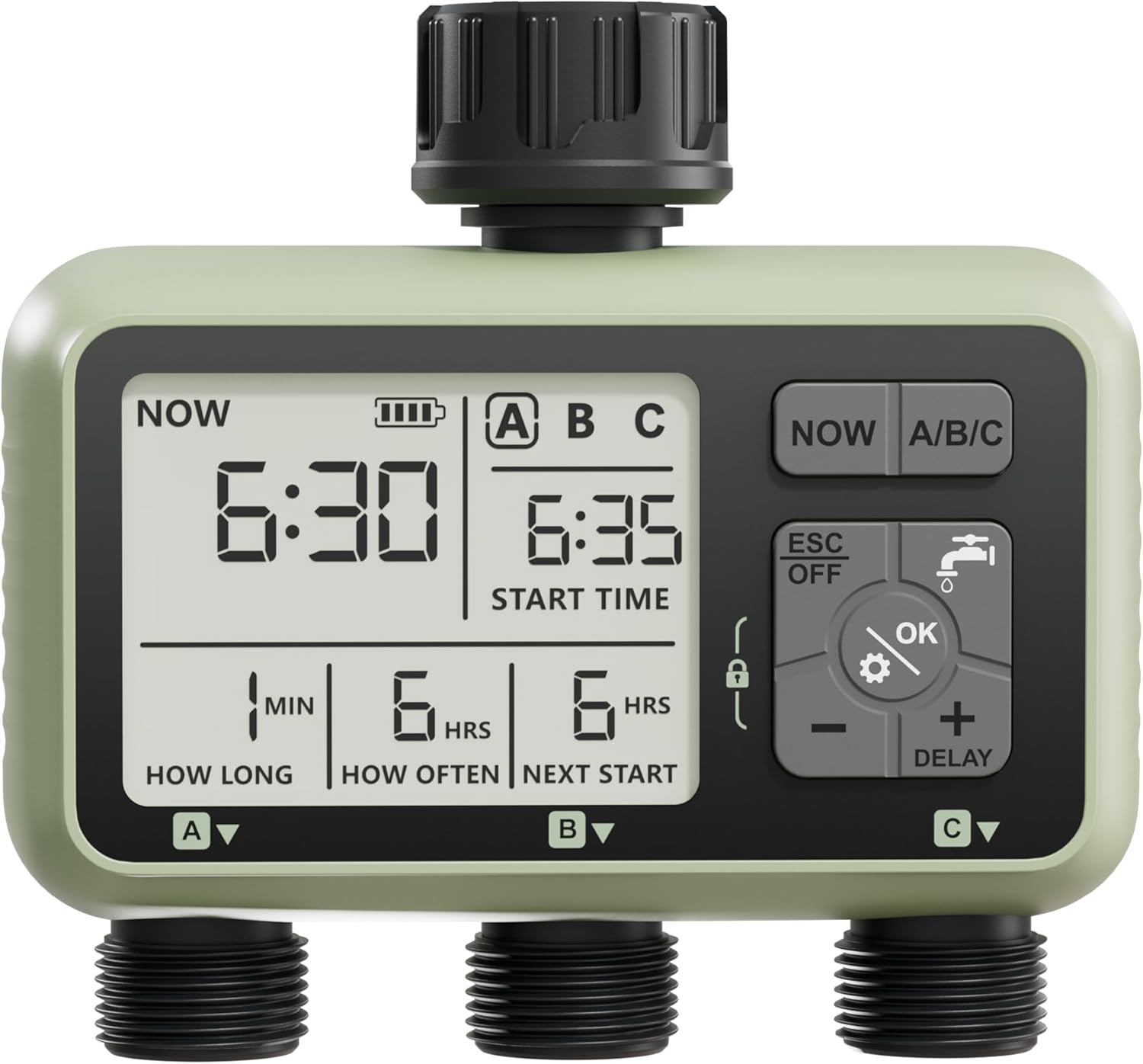 Amazon.com : Diivoo 3 Zone Water Timer, Sprinkler Timer 3 Outlet for ...