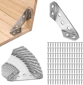 20pcs Corner Bracket, Stainless Steel Furniture Corner Connectors with ...