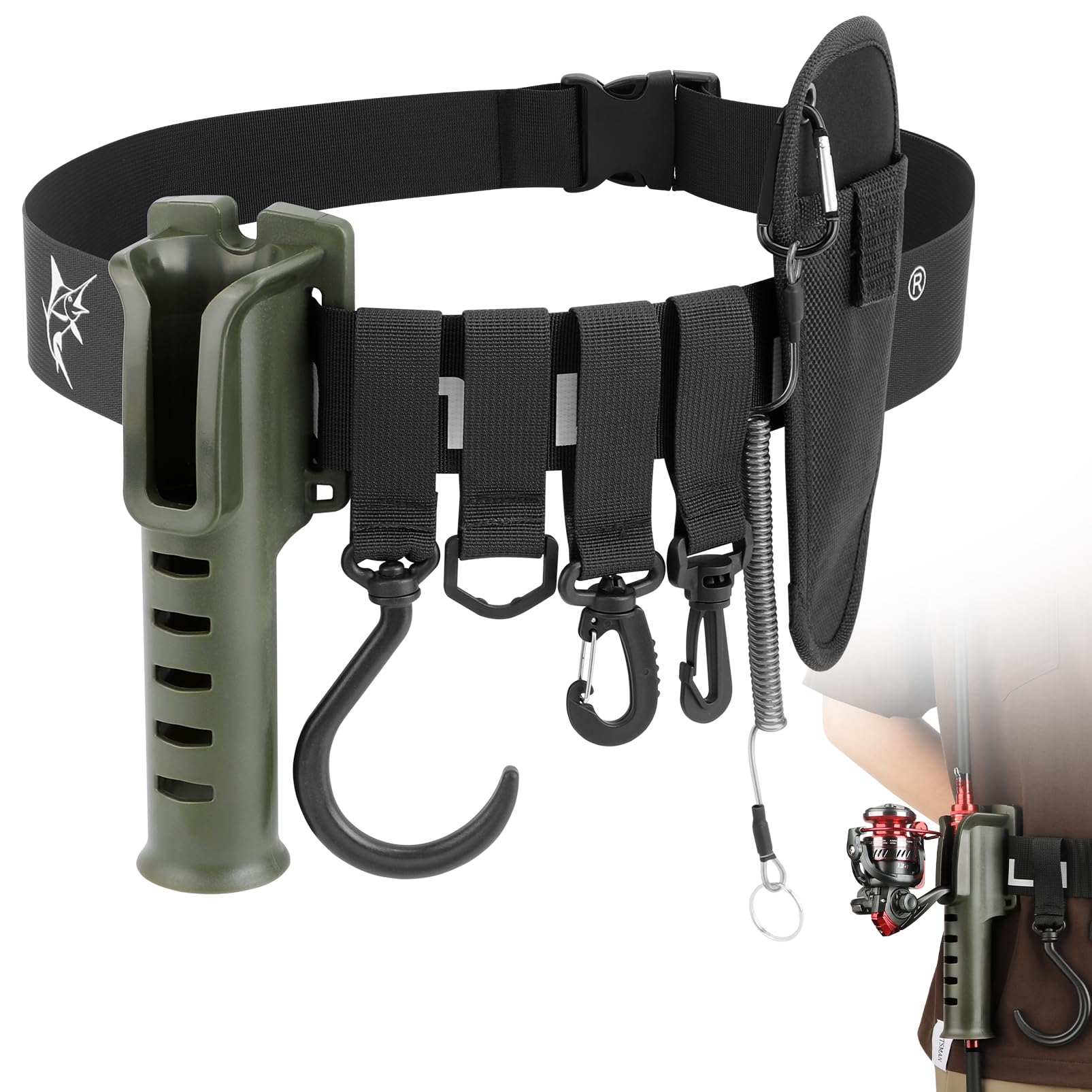 Amazon.com: SAN LIKE Adjustable Fishing Rod Holster Waist Wading Belts ...