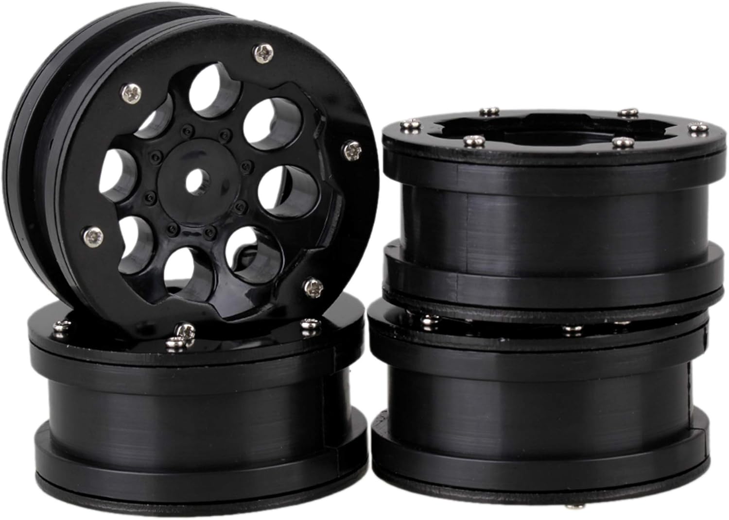 Amazon.com: Mxfans 4 Pieces 1.9inch RC Beadlock 8-Spoke Wheel Rims for ...