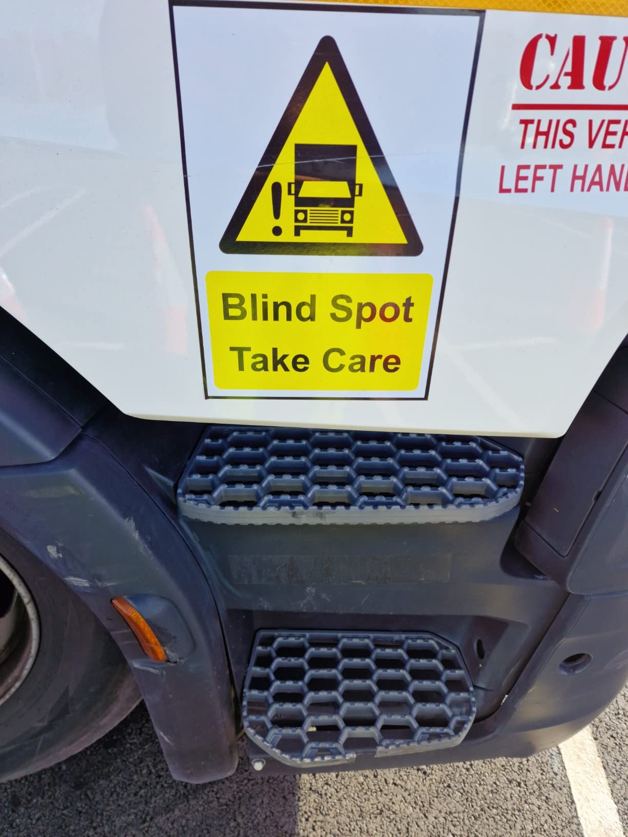 A4 Blind Spot English Take Care Self Adhesive Vinyl Sticker Lorry Van ...