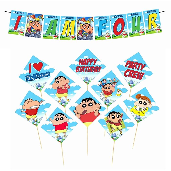 Buy Partyzon Shinchan Theme Props Banner Swirls for Shin-chan Theme ...