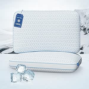 Amazon.com: Sweetnight Cooling Pillows Queen Size Set of 2, Shredded Memory Foam Pillows 2 Pack ...