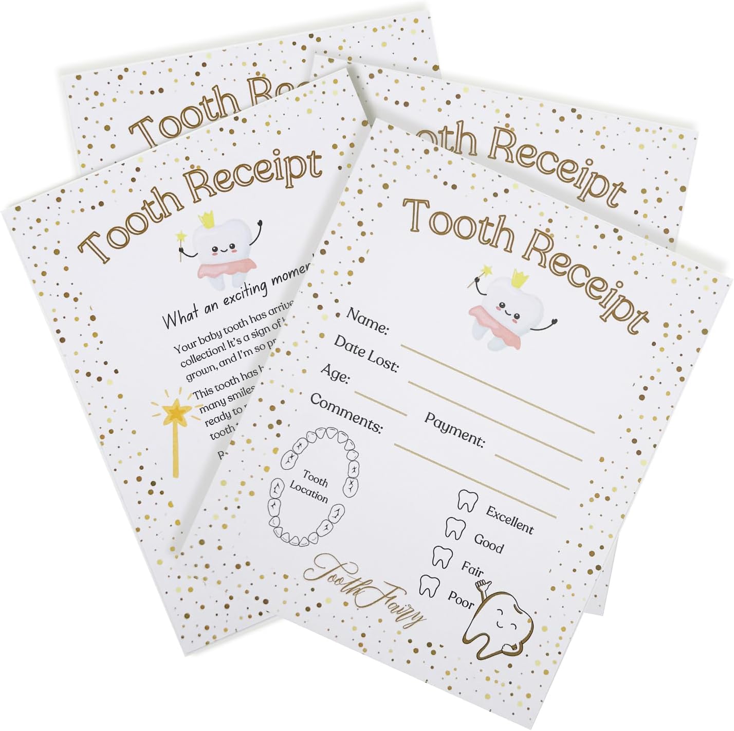 Amazon.com : Tooth Fairy Paper Receipt for Kids, 22 Pack - Lost Tooth ...