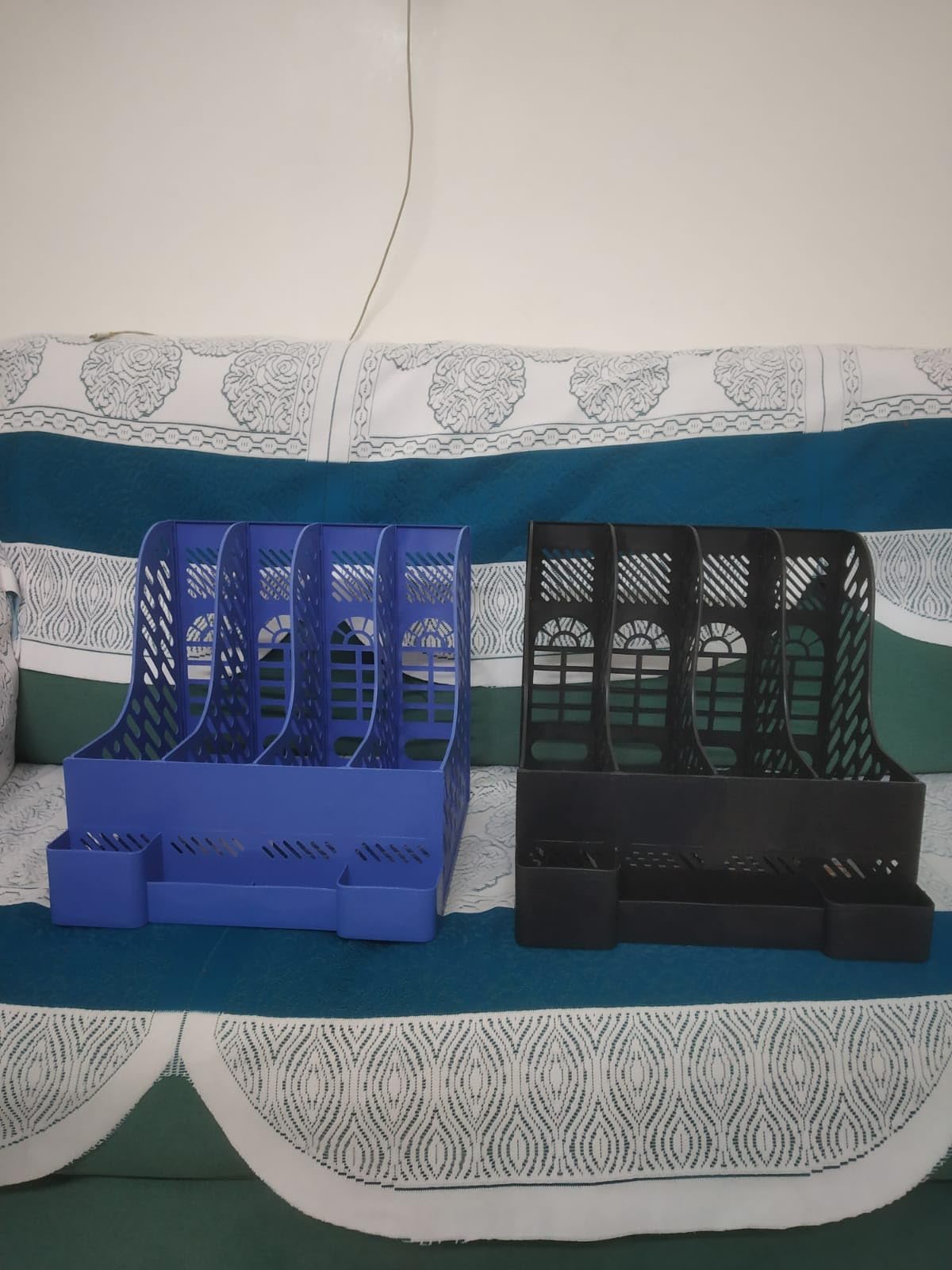 DaKos Plastic 4 Compartments File Rack Paper Holder, Desktop Organizers ...