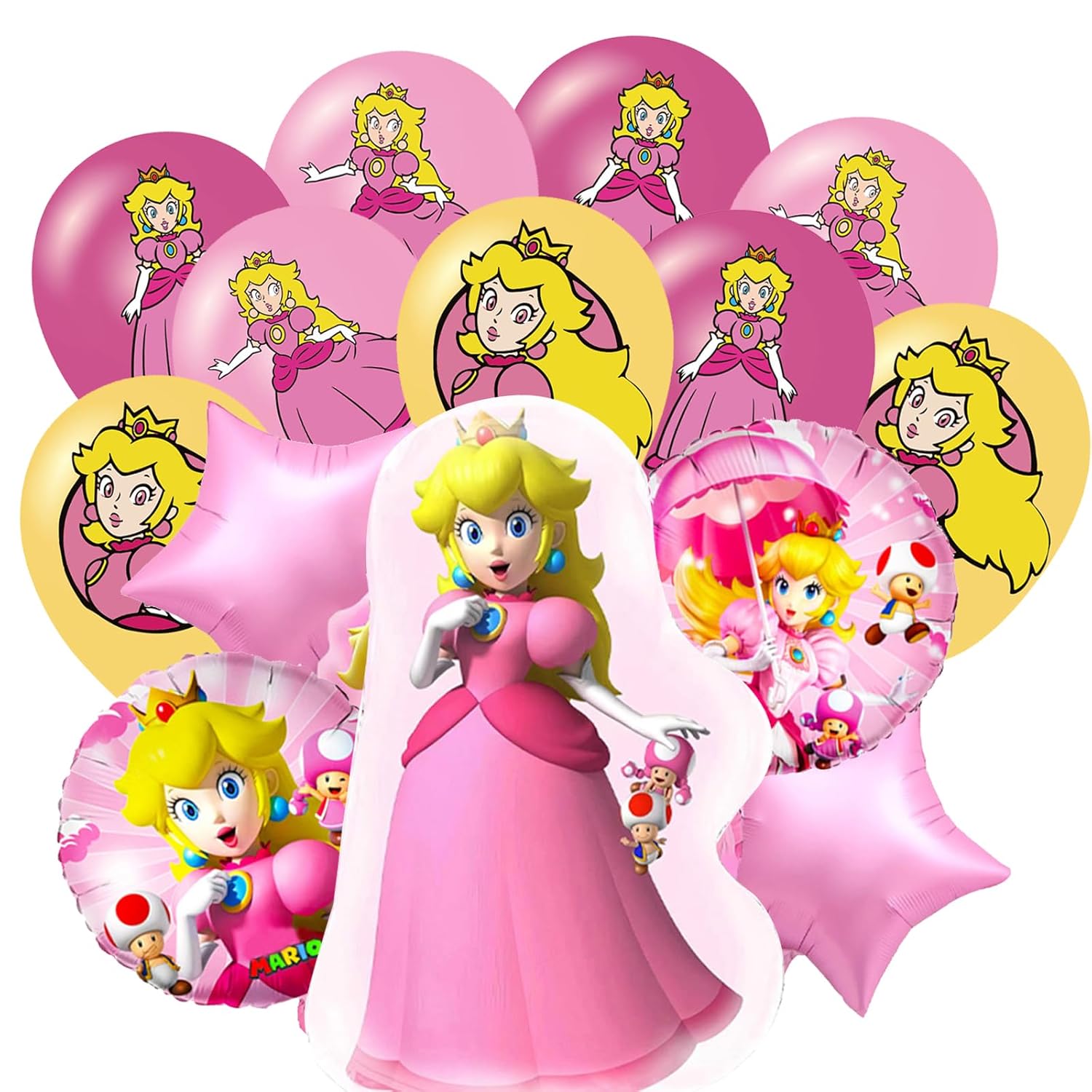 Princess Peach Party Decorations Balloons, 23 PCS Princess Peach ...
