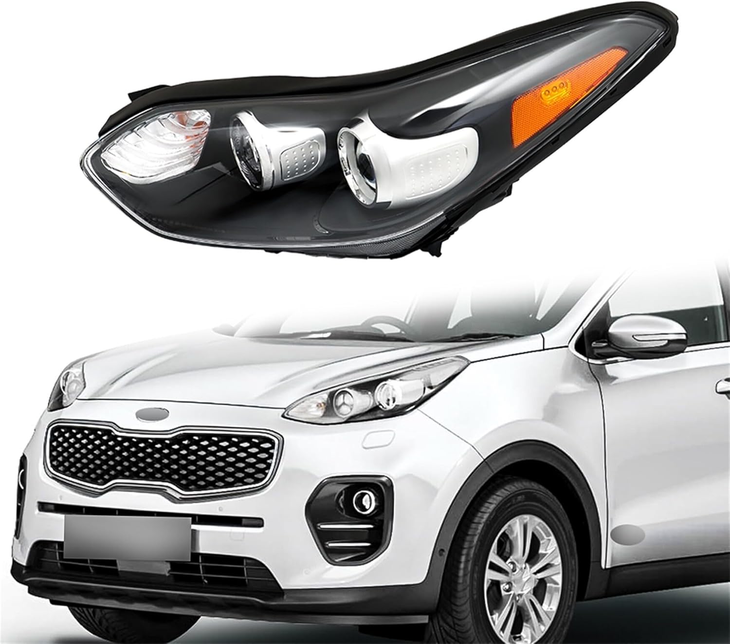 Amazon.com: Silscvtt Headlights Assembly Replacement for Kia Sportage ...