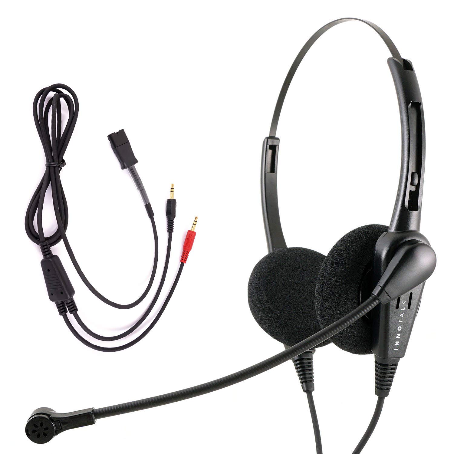 Buy INNOTALK Analog PC Headset - Business Grade Pro Binaural Headset ...