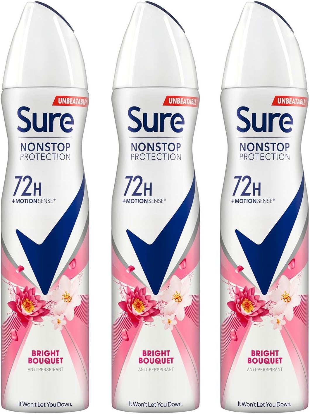 Sure Antiperspirant 72H Nonstop Sweat and Odour Protection Alcohol-Free ...