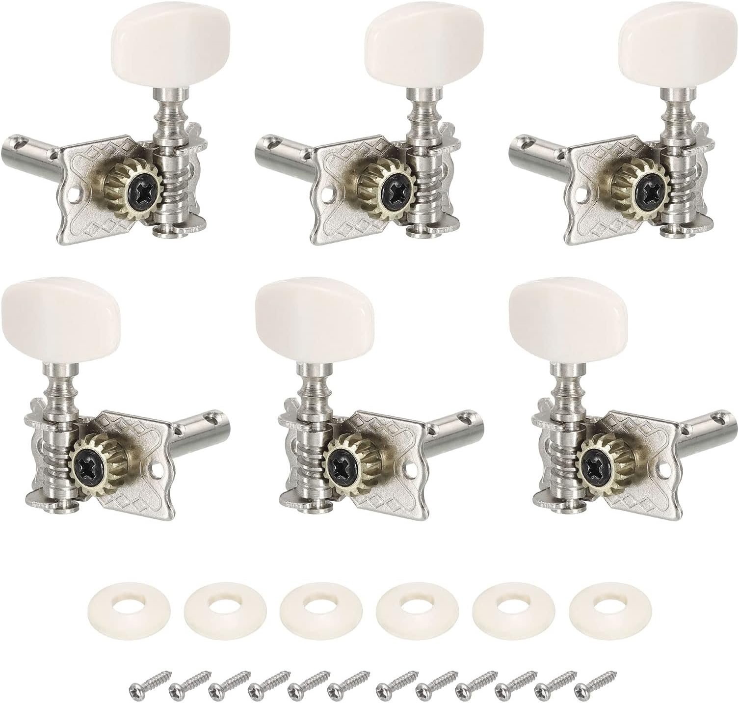 Amazon.com: PATIKIL Classical Guitar String Tuning Pegs Chrome Plated ...