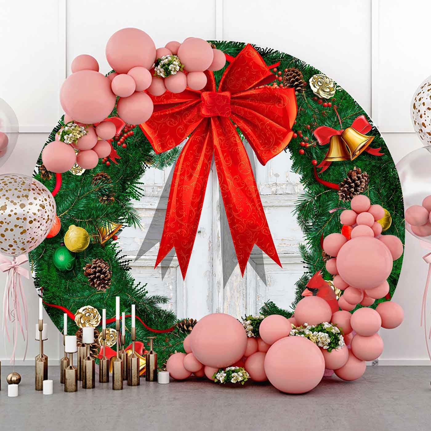 Amazon.com: Merry Christmas Round Backdrop Cover for Photography 7.2ft ...