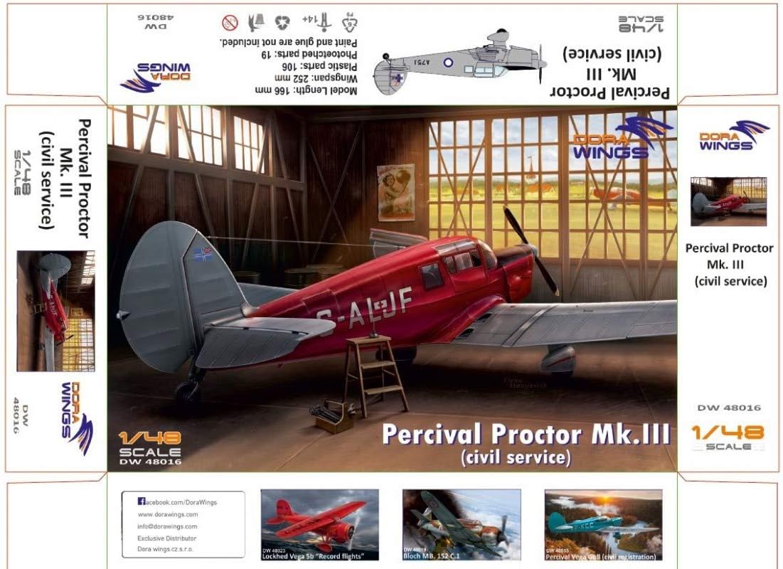 DW48016 Percival Proctor MK.III Registro Civil 148 Escala Aeronave Kit ...