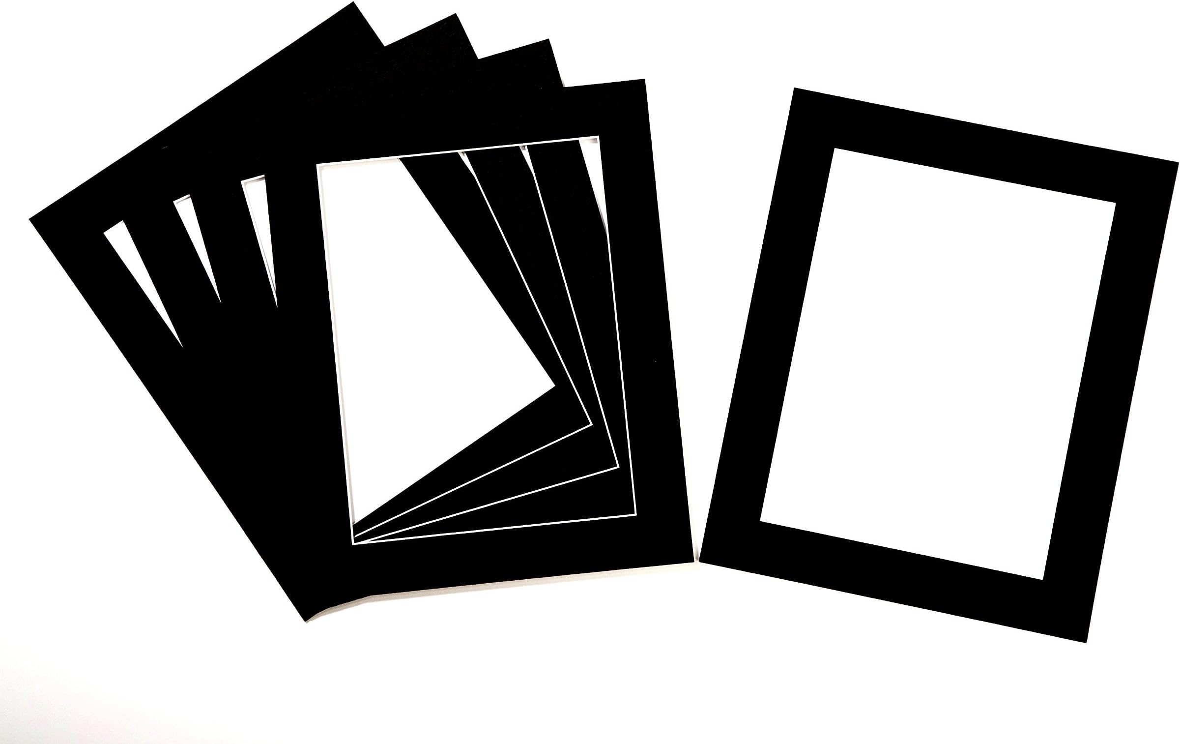 Colourmount Pack of 5 Black Circular Picture/Photo Mounts (8x8 to fit ...