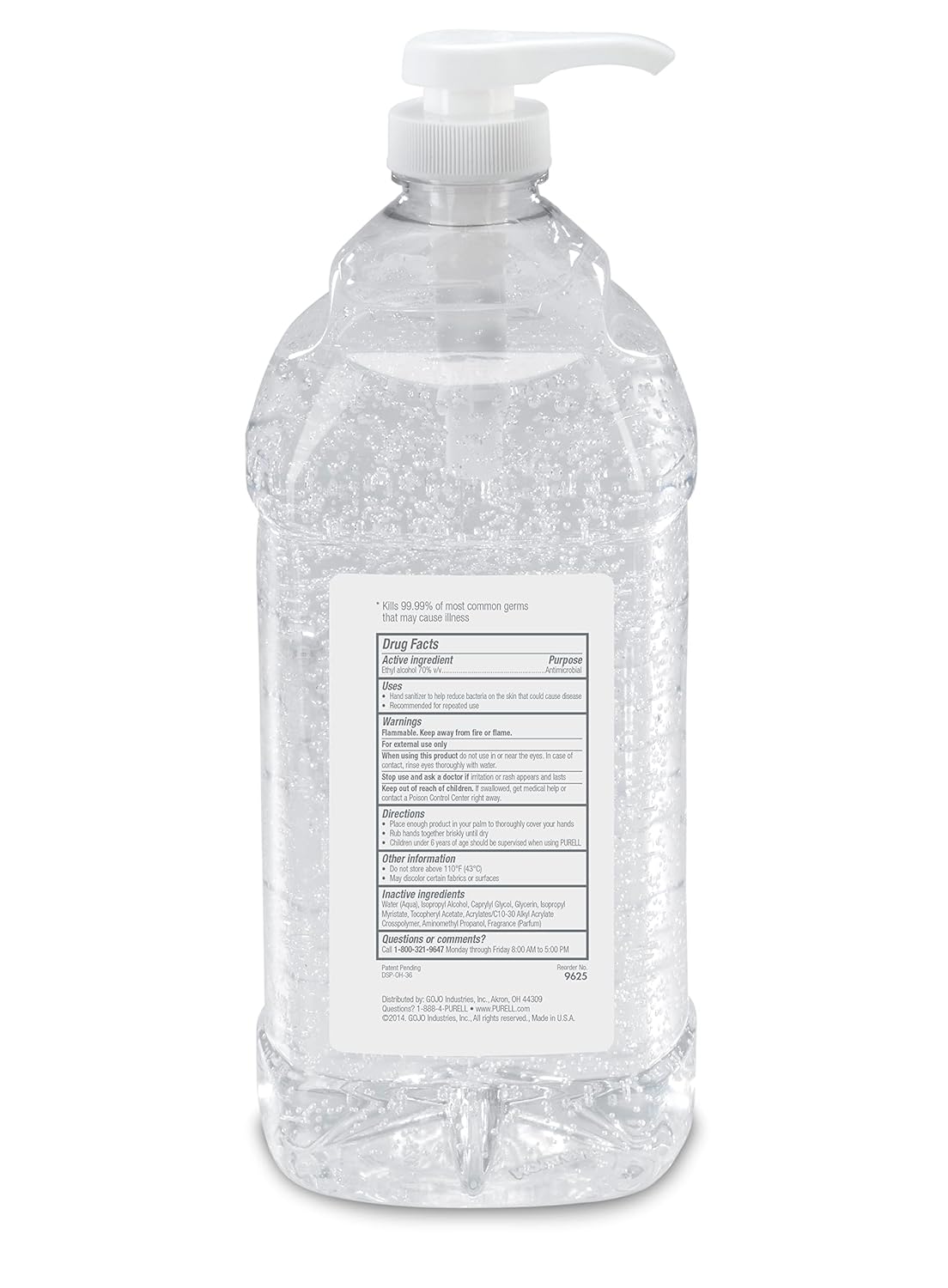 Amazon.com: Purell Advanced Hand Sanitizer, Refreshing Gel, 2 Liter ...