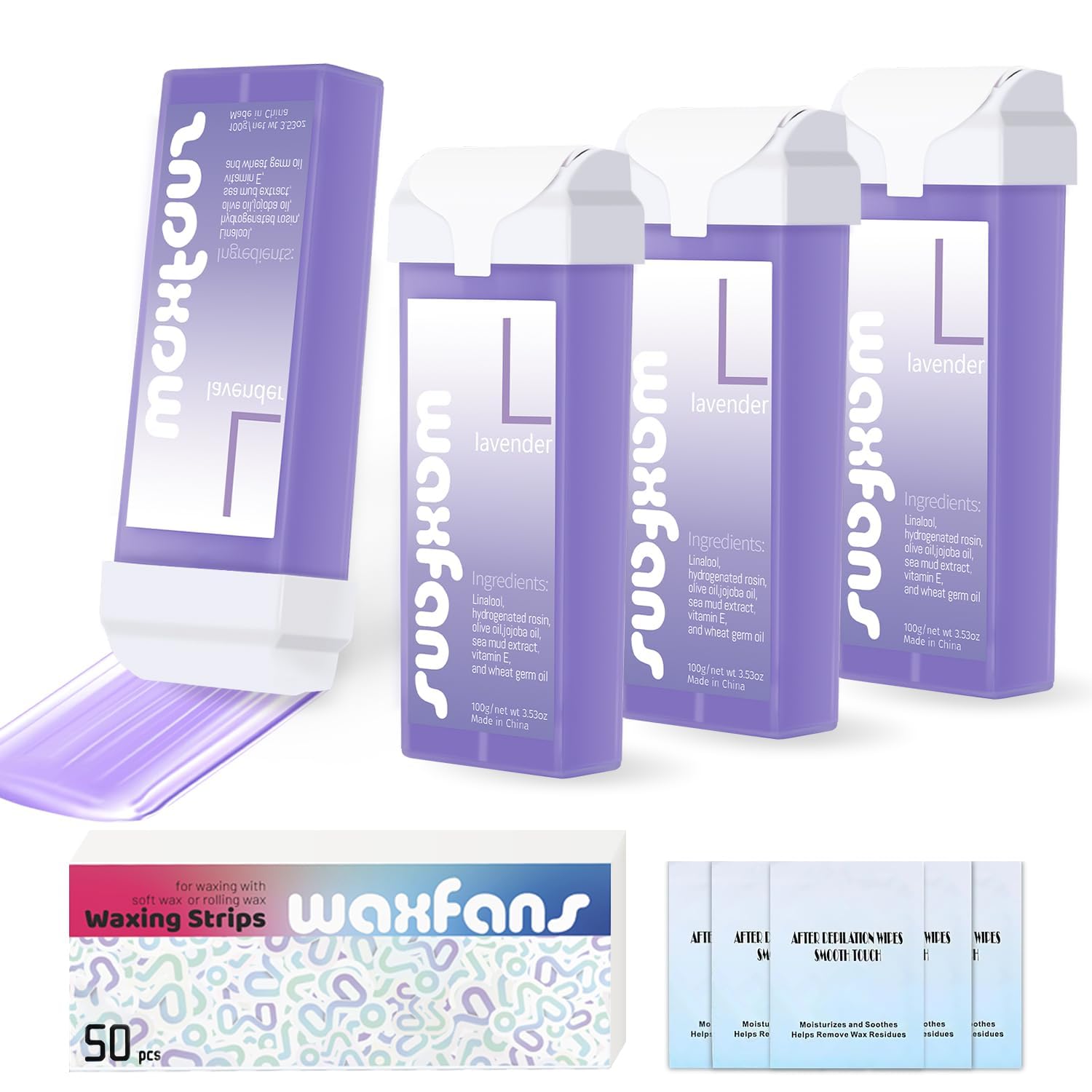 Amazon.com : Waxfans Roll On Wax Refill,Wax Roller Refill for Hair ...