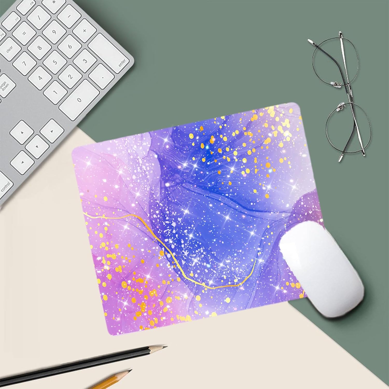 Amazon.com: Mouse Pad Diamond Blue Glitter Sparkle Mousepad Real Bling ...