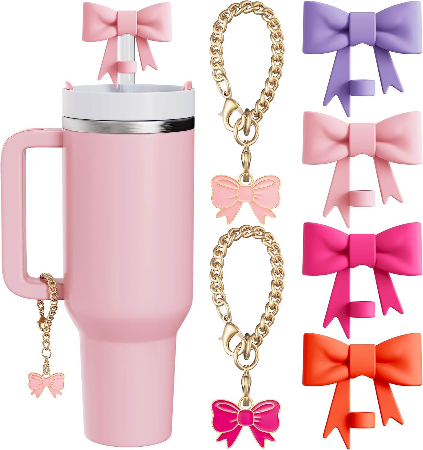 Amazon.com: Compatible with Stanley Cup Accessories - 4Pcs 10mm Cute ...