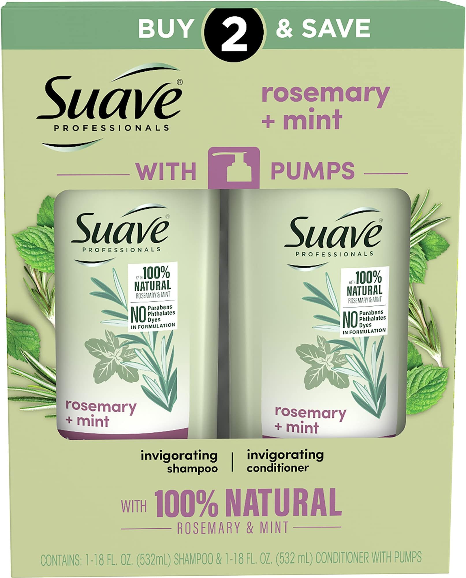 Amazon.com : Suave Professionals Rosemary + Mint Shampoo and ...