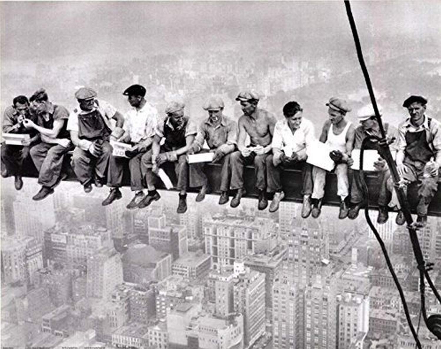 Buyartforless Men on a Steel Beam Lunchtime ATOP NYC by John C Ebbets ...