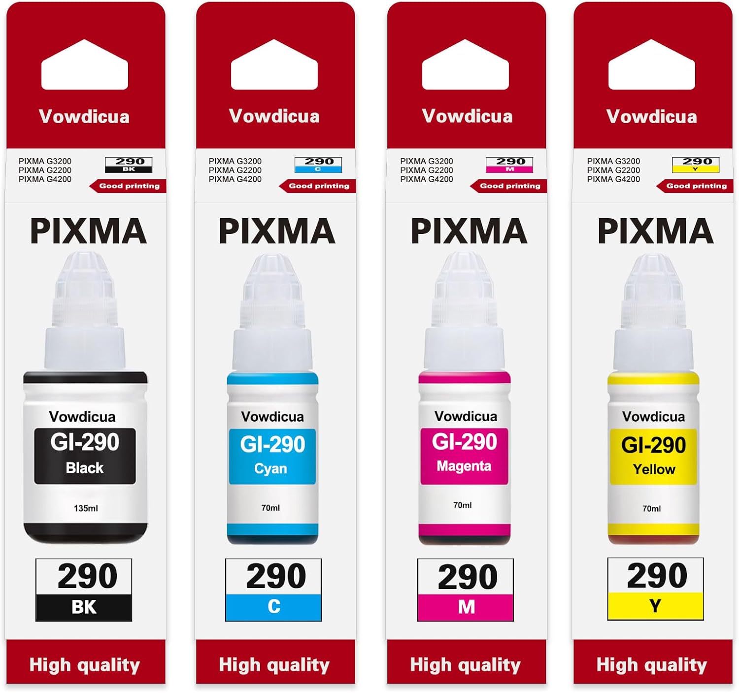 Amazon.com: GI-290 Ink Bottles(4-Pack Black Cyan Magenta Yellow) GI290 ...