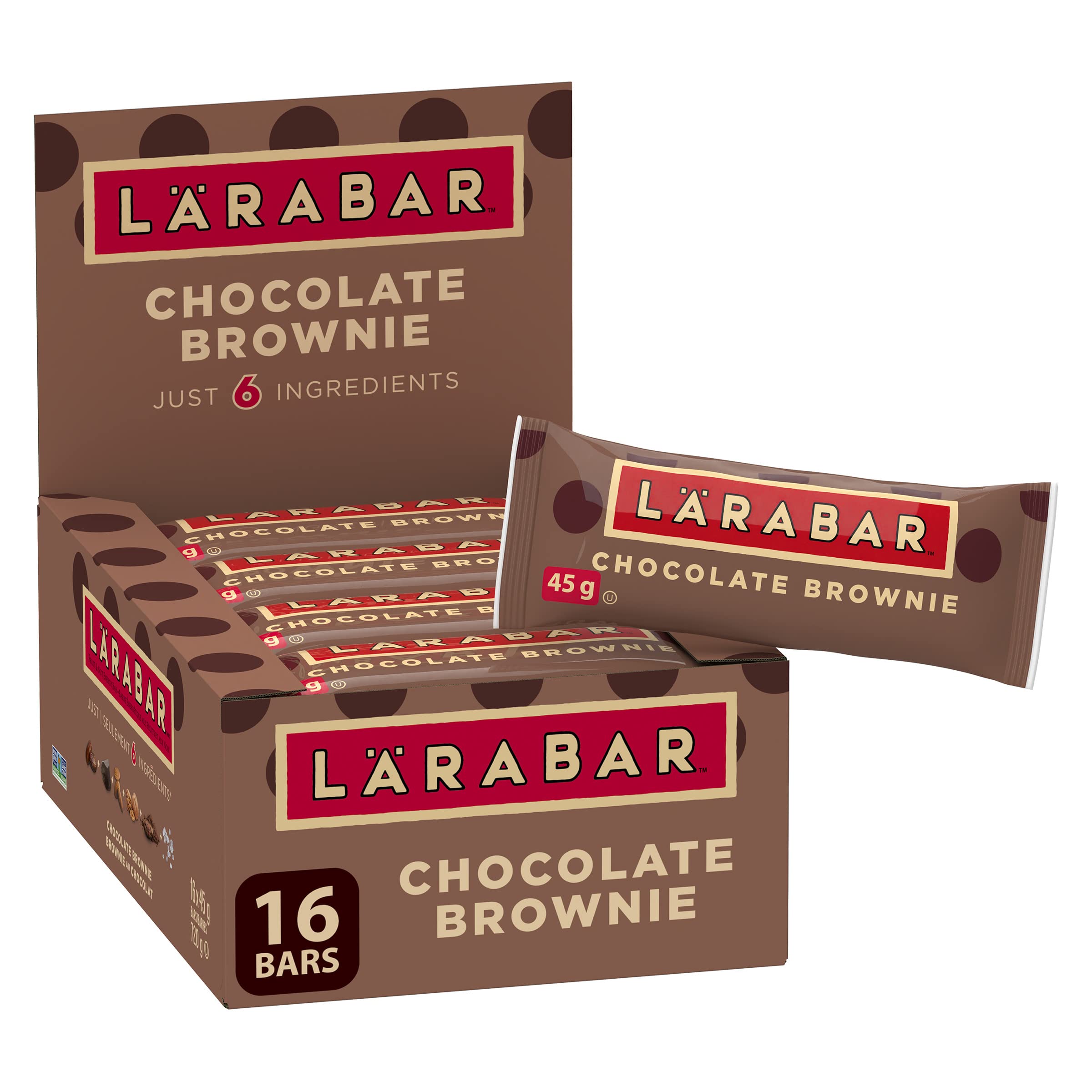 LÄRABAR Chocolate Brownie, Fruit and Nut Energy Bar, Pack of 16 Bars ...