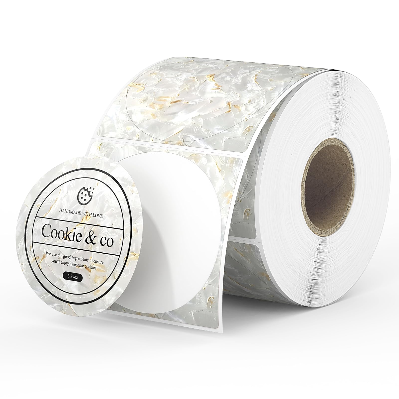 Snapklik.com : MUNBYN 2 Inch Round Shell Texture Thermal Labels, Direct ...