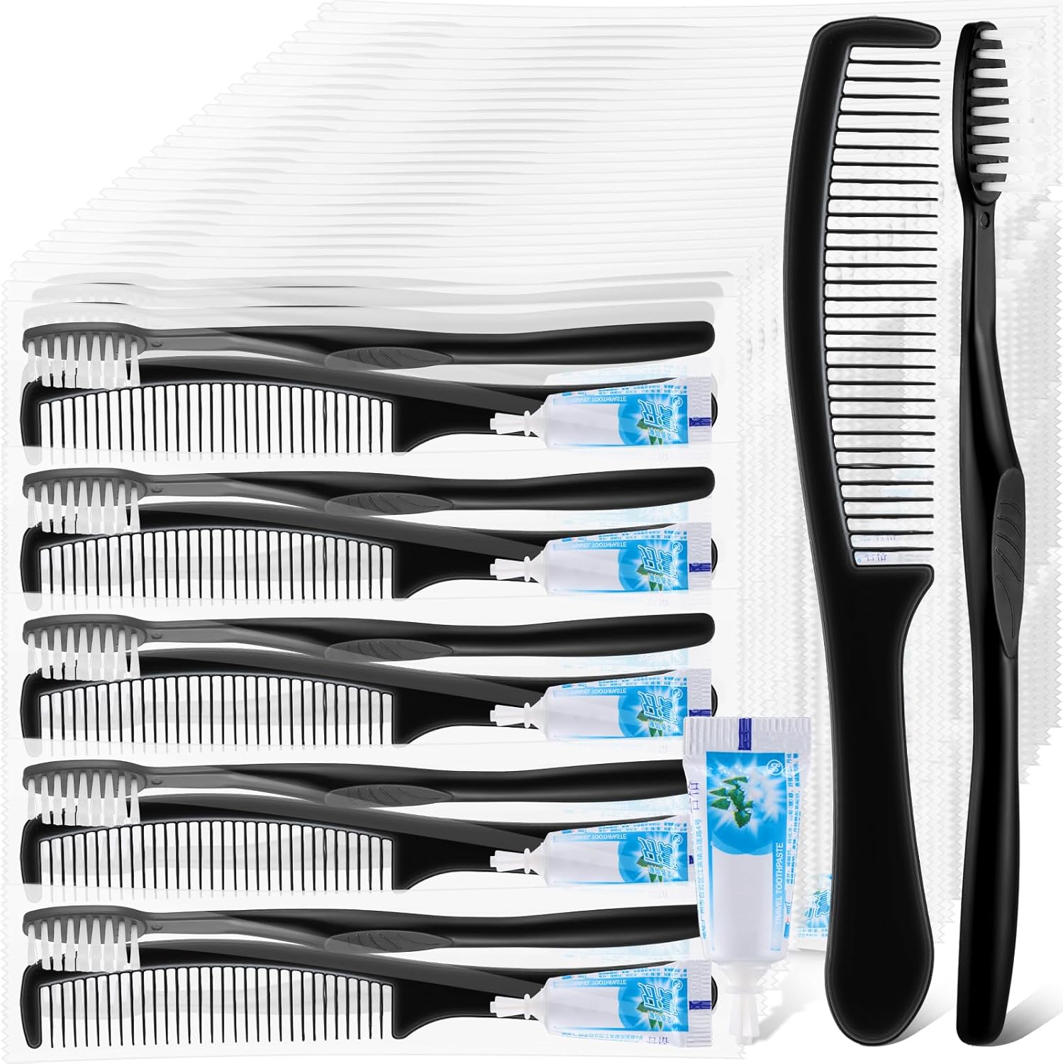 Amazon.com: Sunnychicc 200 Pack Disposable Toothbrushes with Toothpaste ...