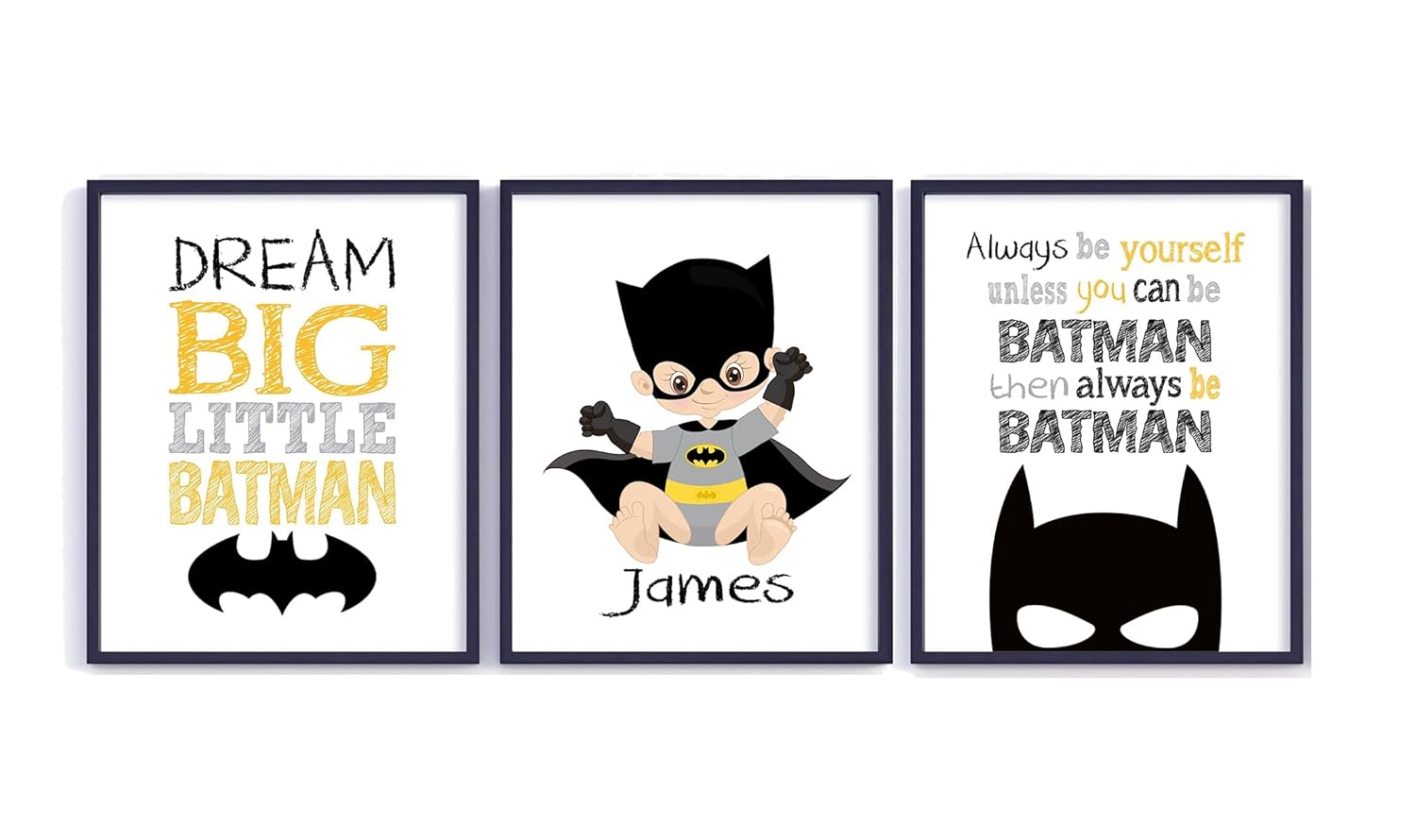 Amazon.com: Personalized Baby Kid Superhero Motivational Nursery Set of ...