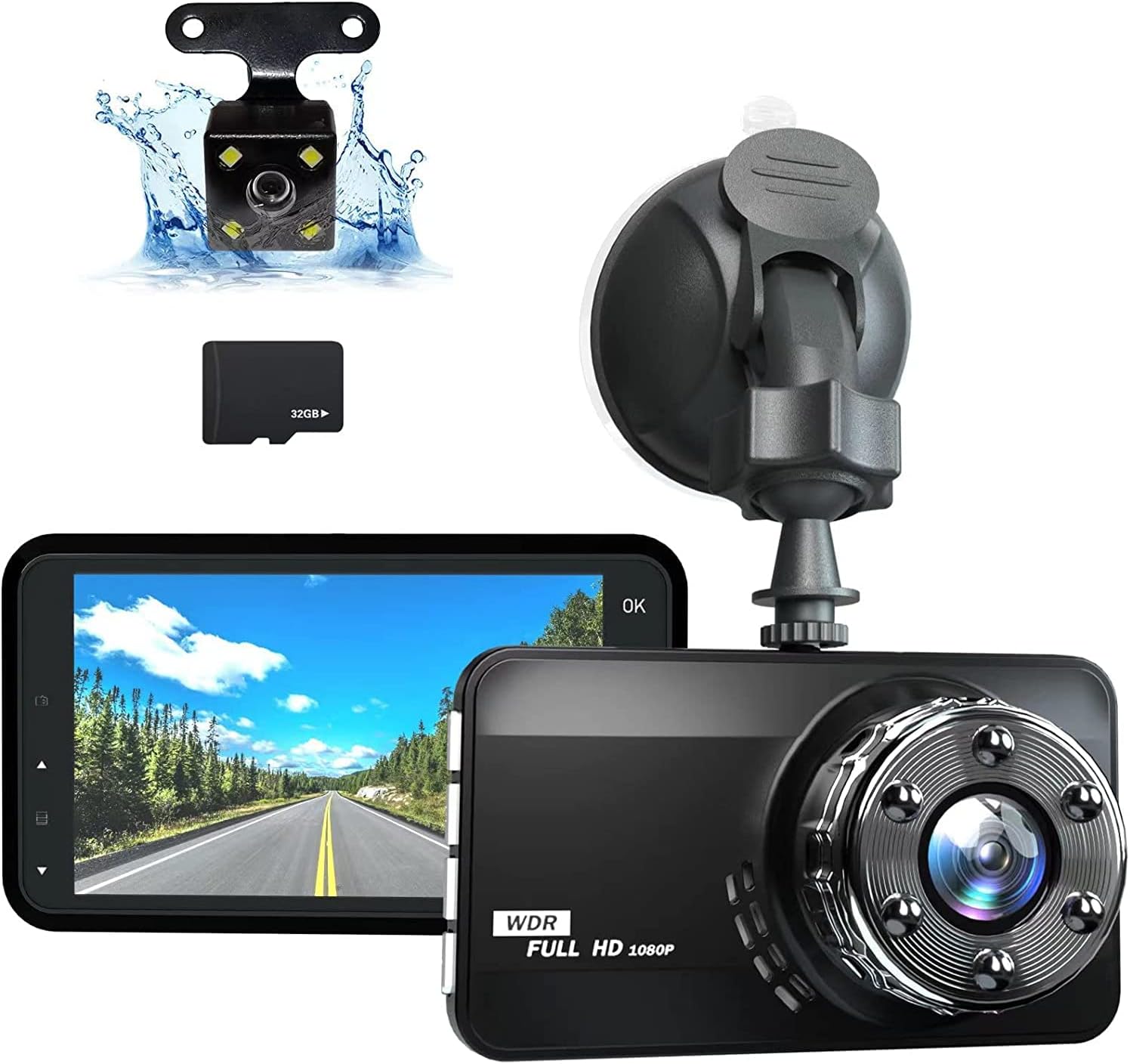Amazon.com: Dash Cam Front and Rear, Mini Dash Cam 1080P Full HD with ...