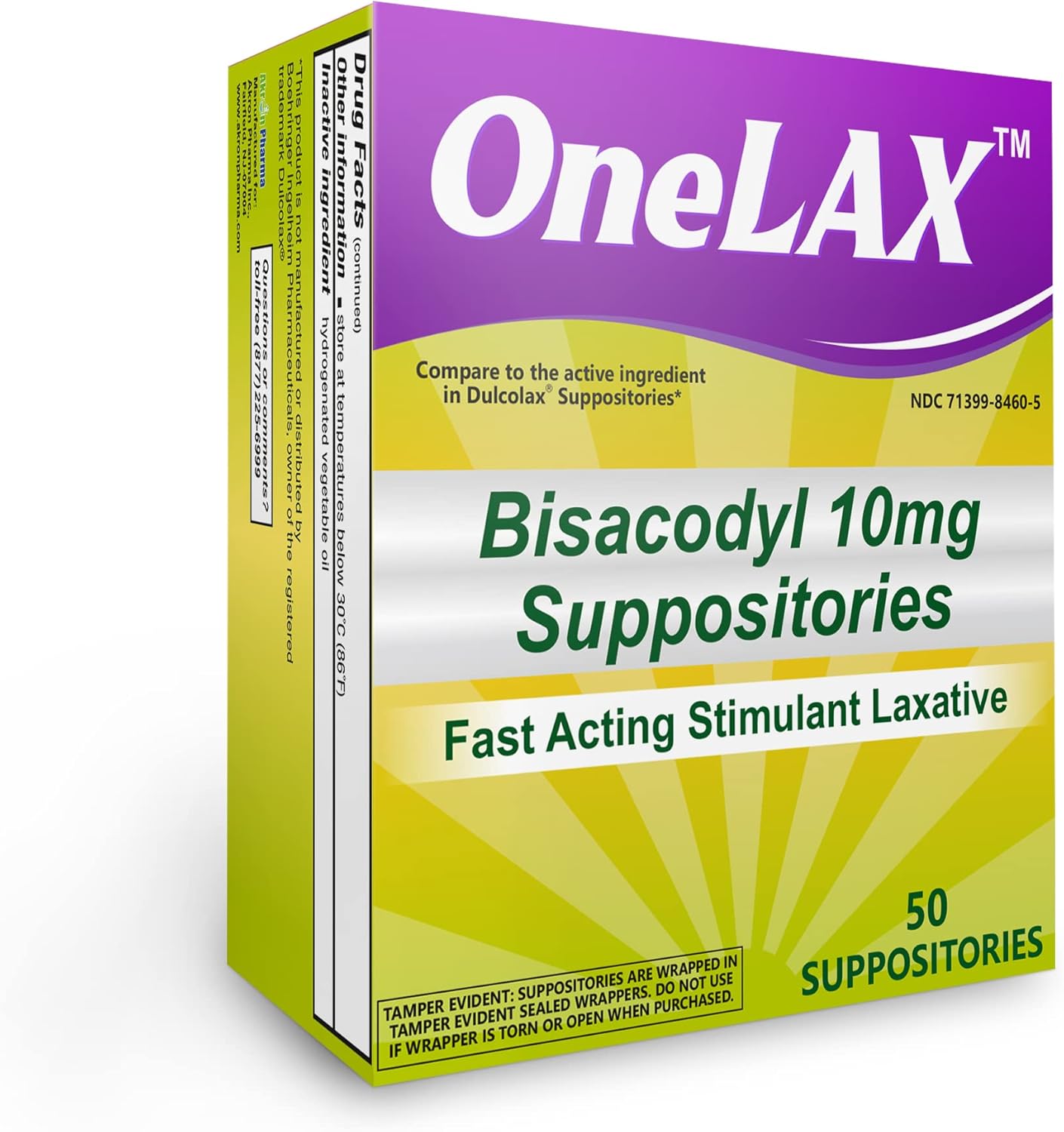 Amazon.com: Bisacodyl Laxative 10mg, 50 Count Suppositories by OneLAX ...
