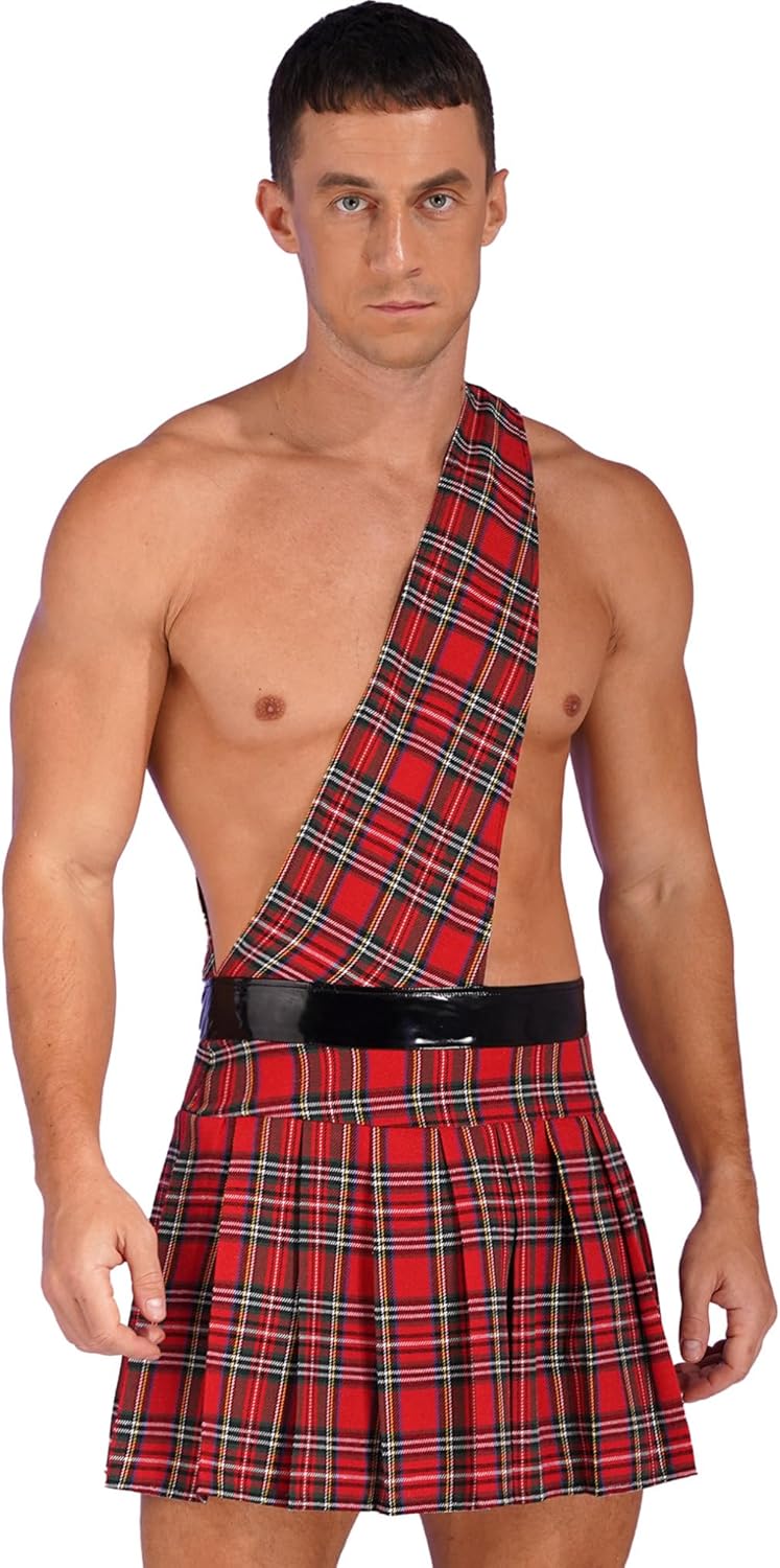 Amazon.com: Freebily Men's Scottish Kilt Costume Scottie Dress One ...
