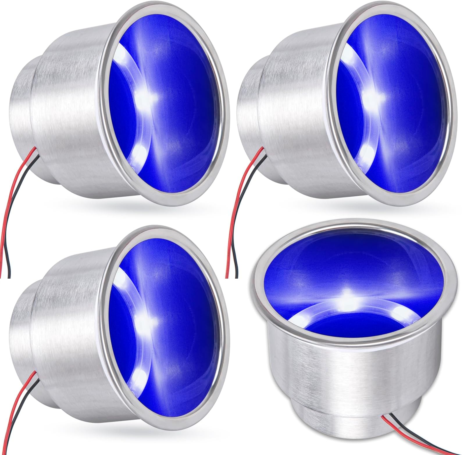 Amazon.com: Boat Cup Holder Insert with Drain,Blue Led Cup Holder ...