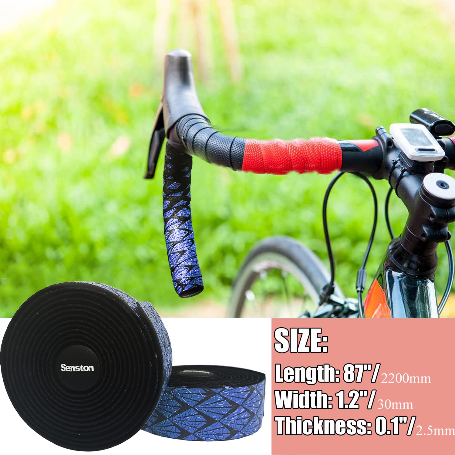 Snapklik.com : Senston EVA Road Bike Handlebar Tapes 2 Rolls